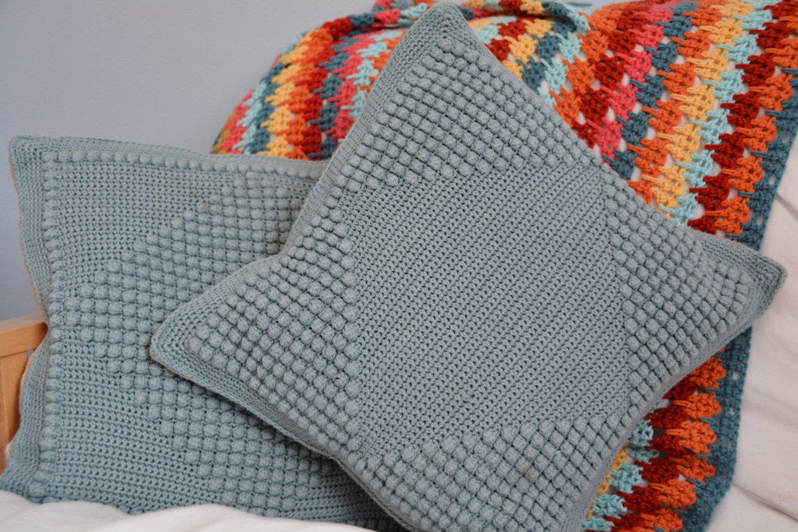 CROCHET PATTERN / Diamond Bobble Cushions / Bobble Stitch Crochet ...