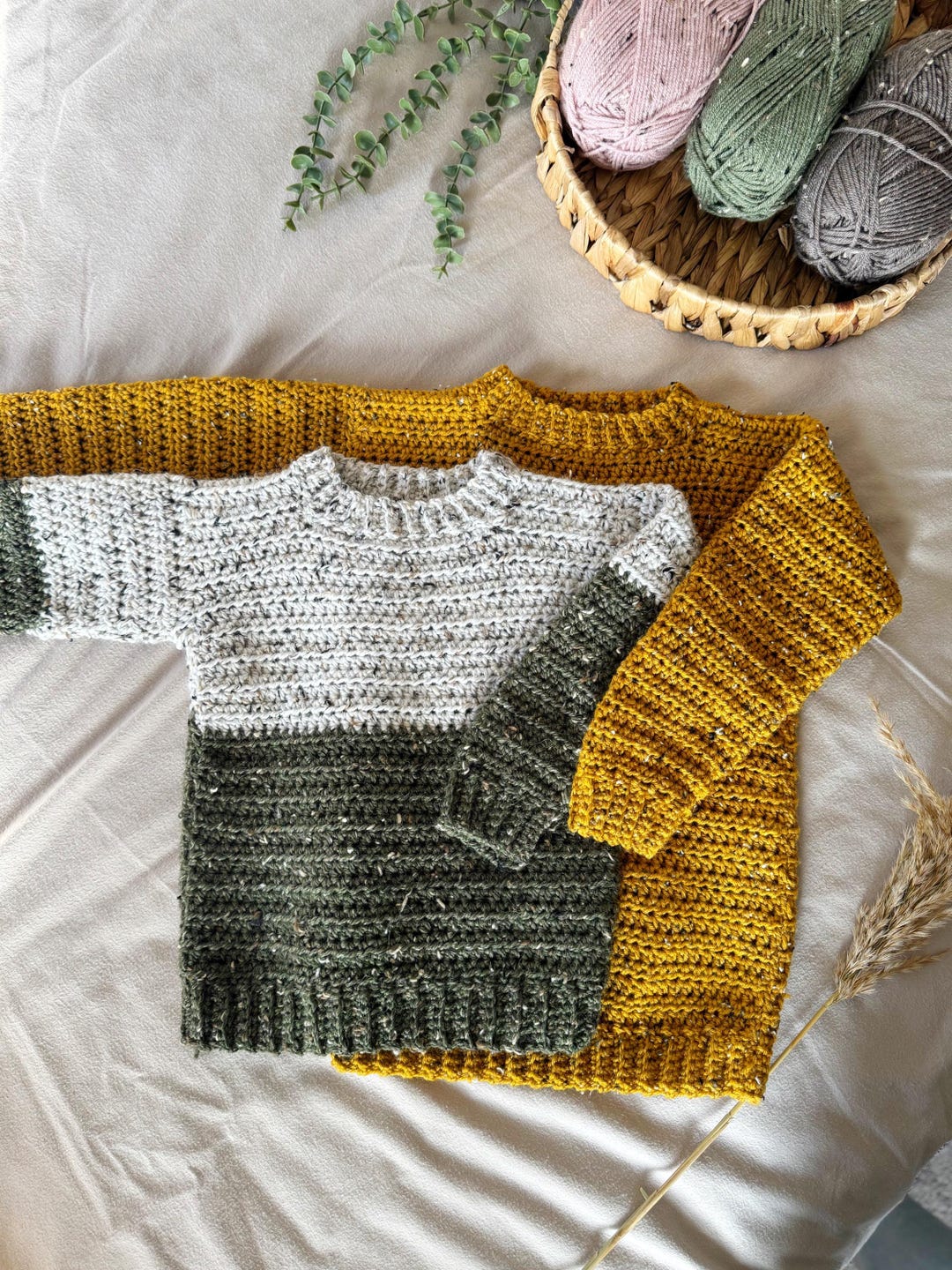 CROCHET PATTERN & VIDEO/ Easy Tweedy Beginner Crochet Sweater Pattern ...