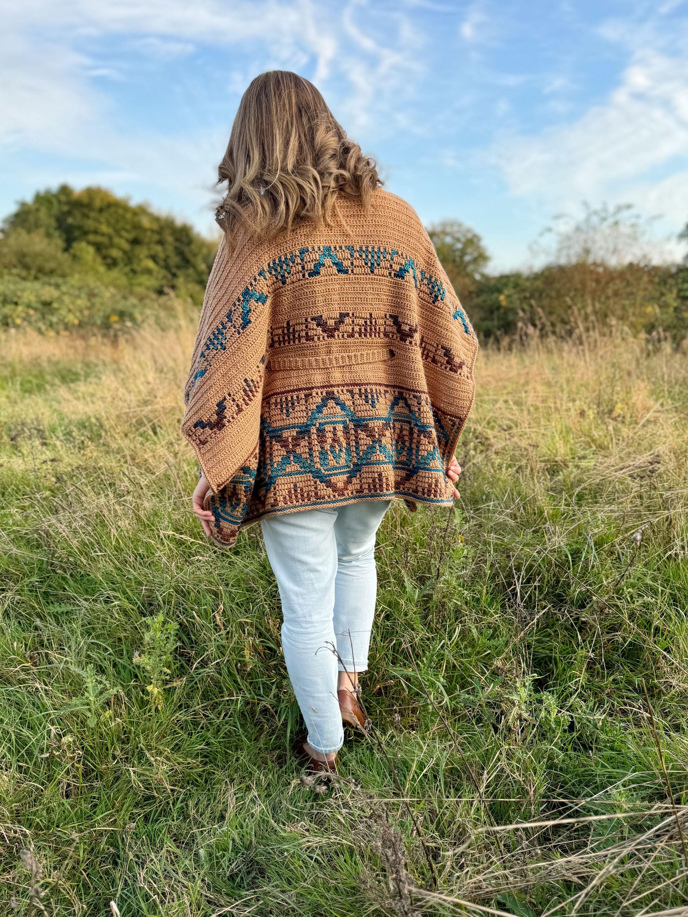 CROCHET PATTERN & VIDEO, Labyrinth Poncho Crochet Pattern, Adult Sizes ...