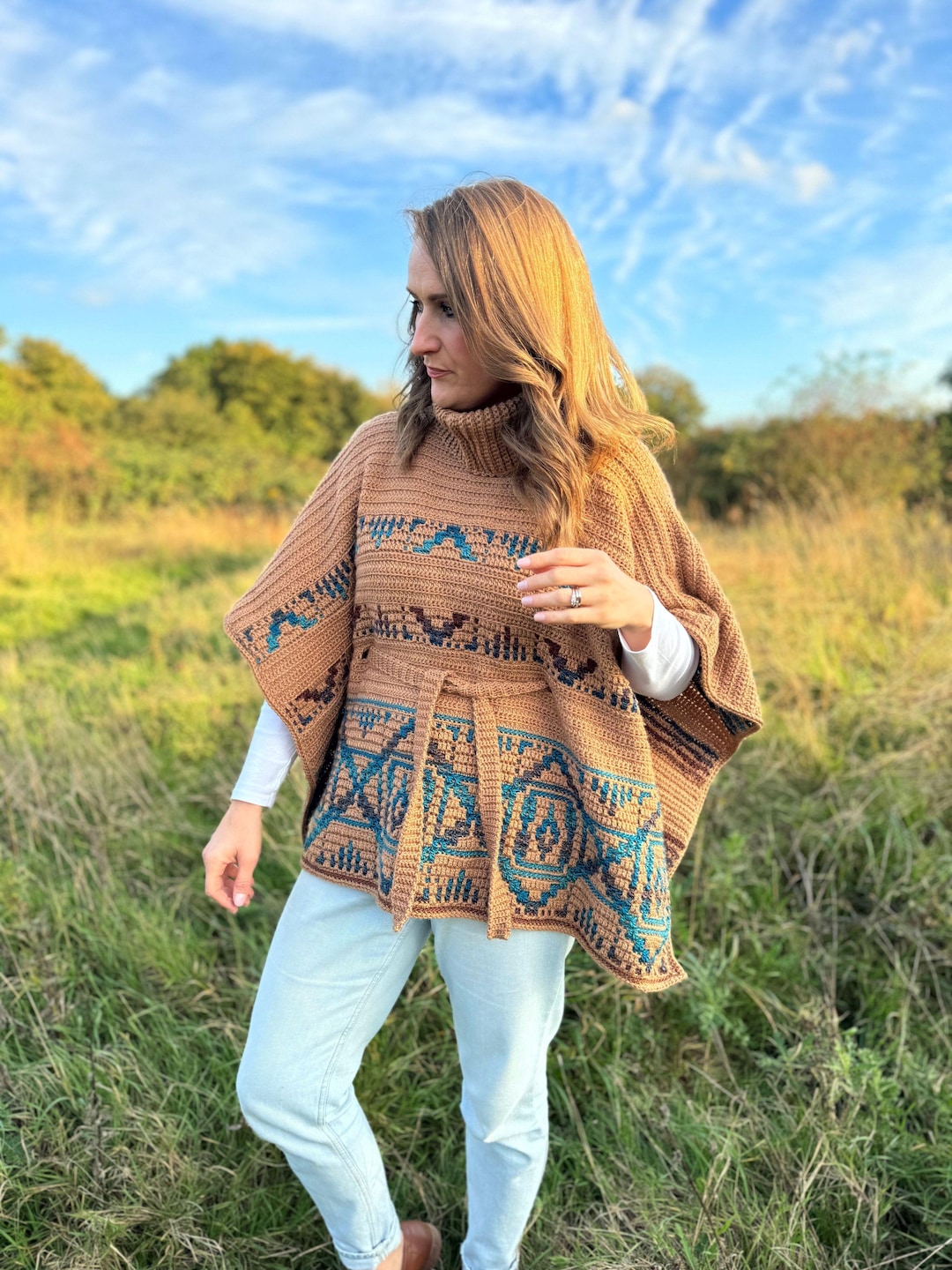 CROCHET PATTERN & VIDEO, Labyrinth Poncho Crochet Pattern, Adult Sizes ...