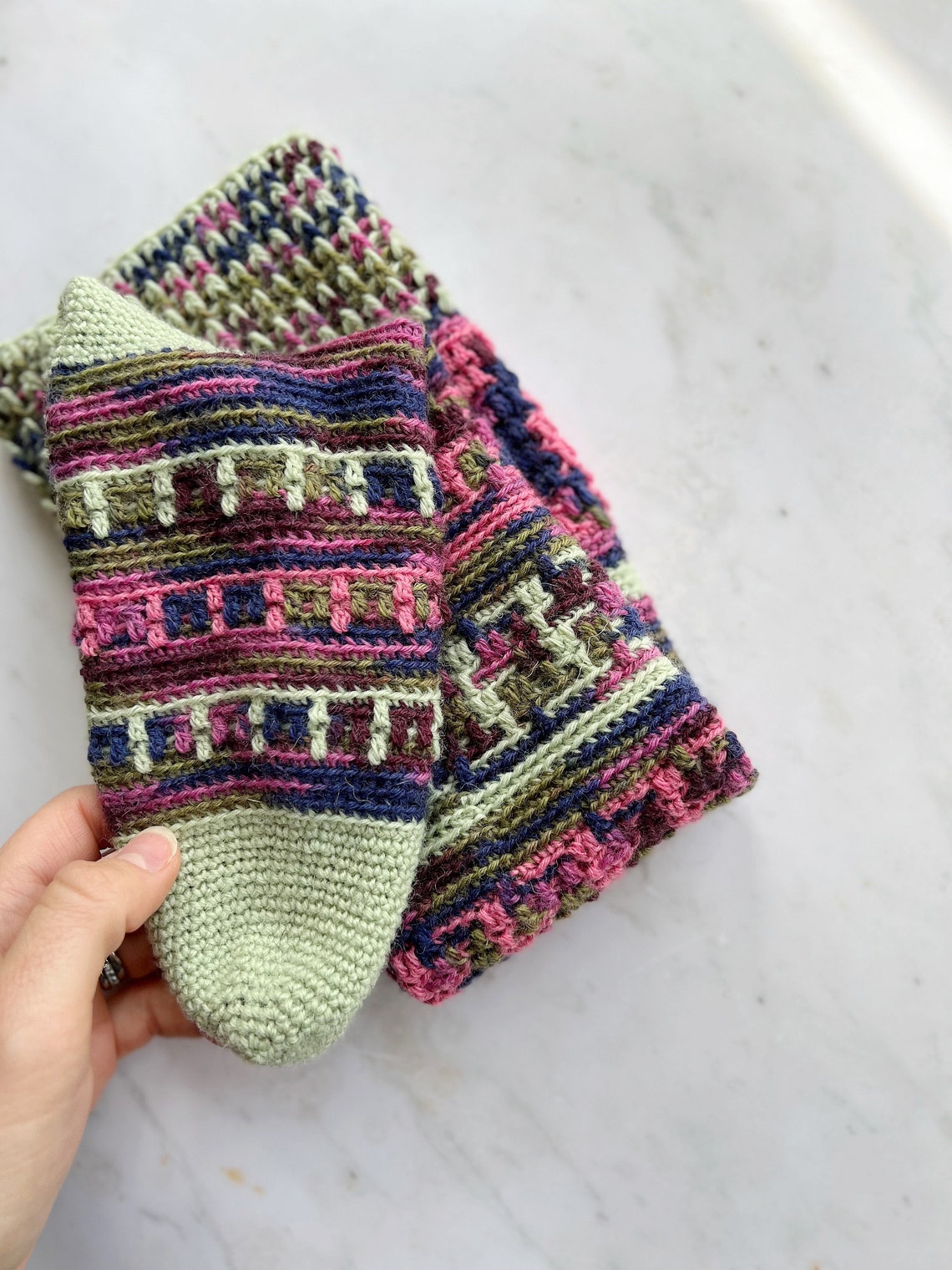 CROCHET PATTERN / Hydrangea Mosaic Socks / Overlay Mosaic Crochet Socks ...