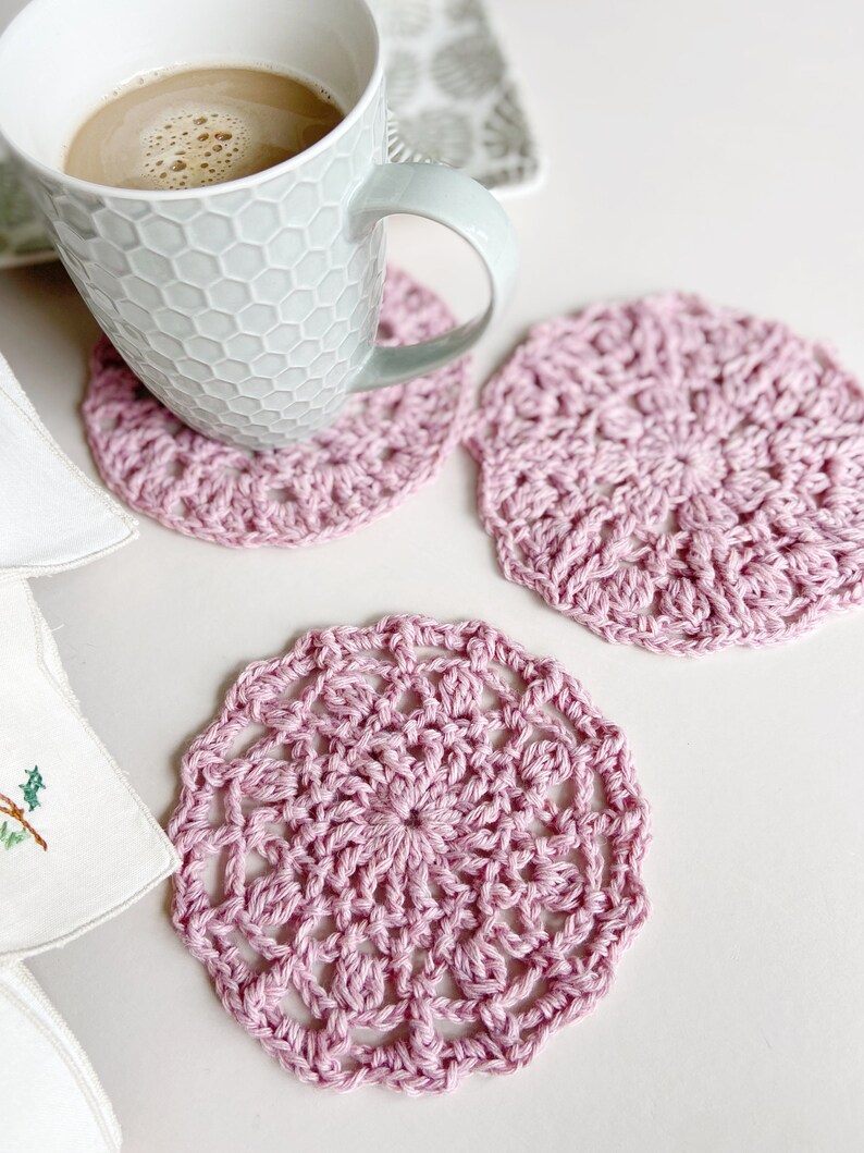 CROCHET PATTERN / Lace Coaster Pattern - Crochet Coaster for Cups and ...