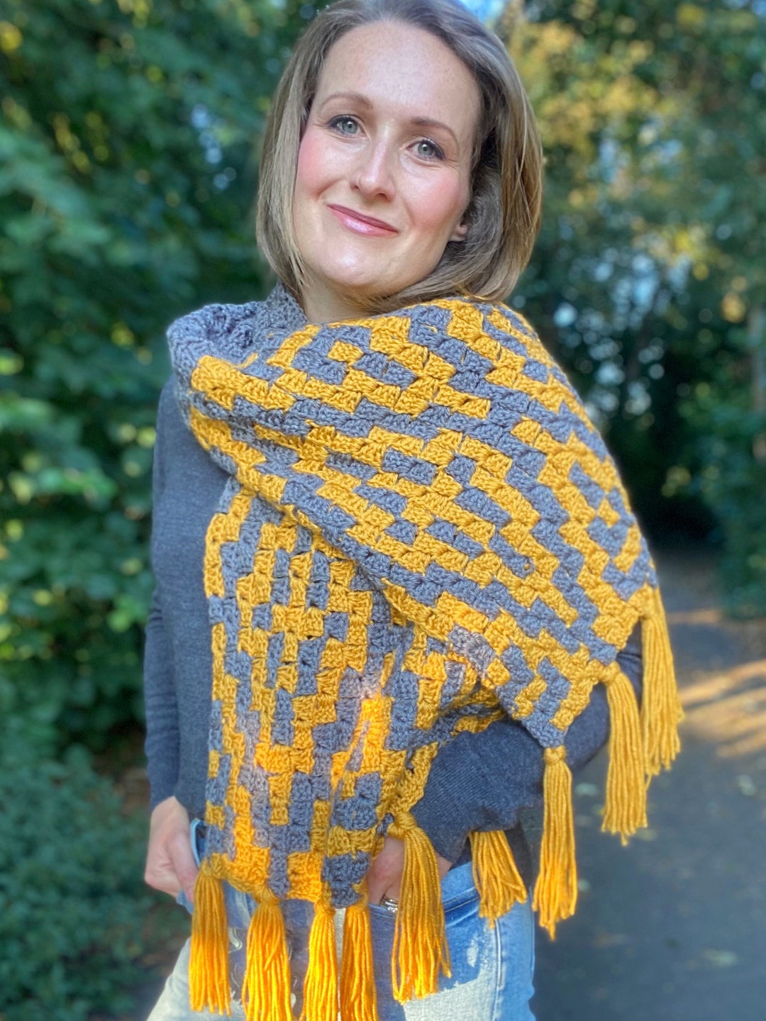 CROCHET PATTERN / C2C Crochet Scarf / Diamond Trees Scarf / C2C Crochet ...