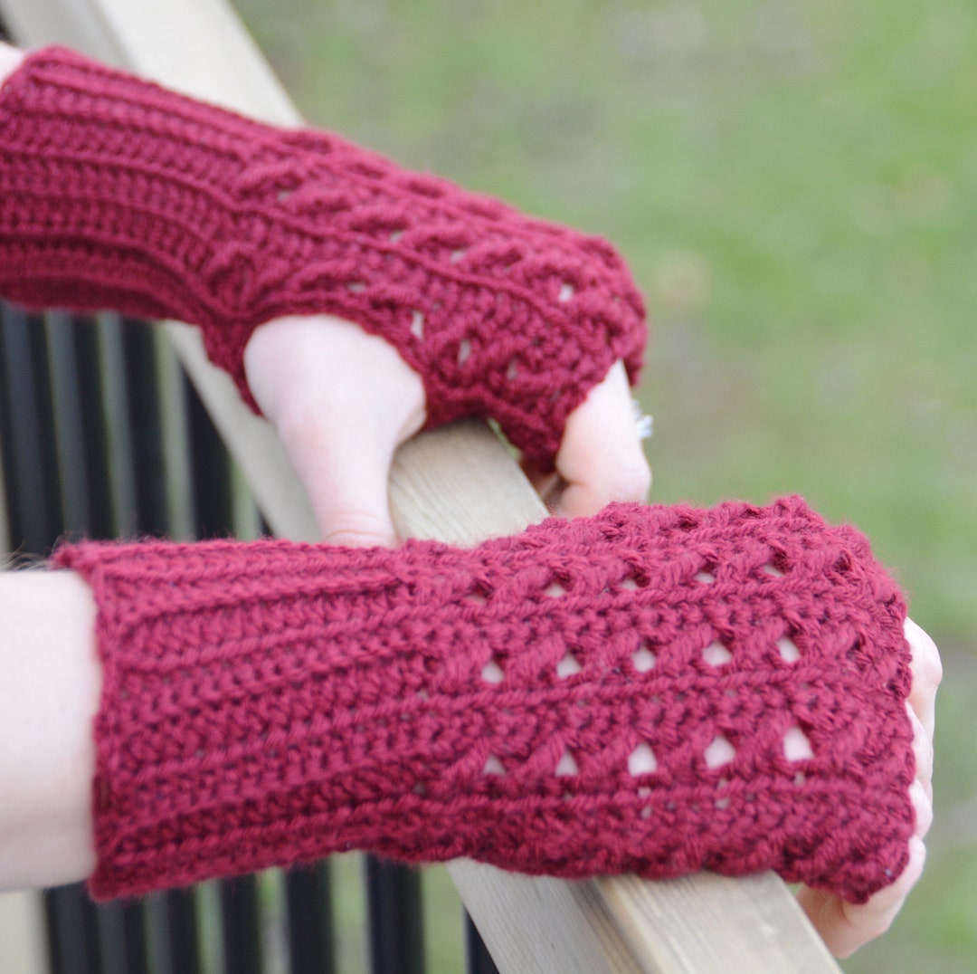 CROCHET PATTERN / Winter Silk Mitts - Easy Crochet Mittens - Fingerless ...