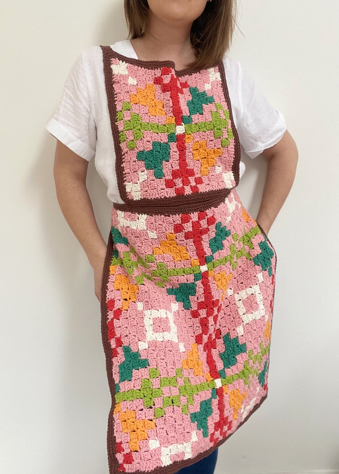 CROCHET PATTERN / Martha's Retro C2C Crochet Apron Pattern - Etsy