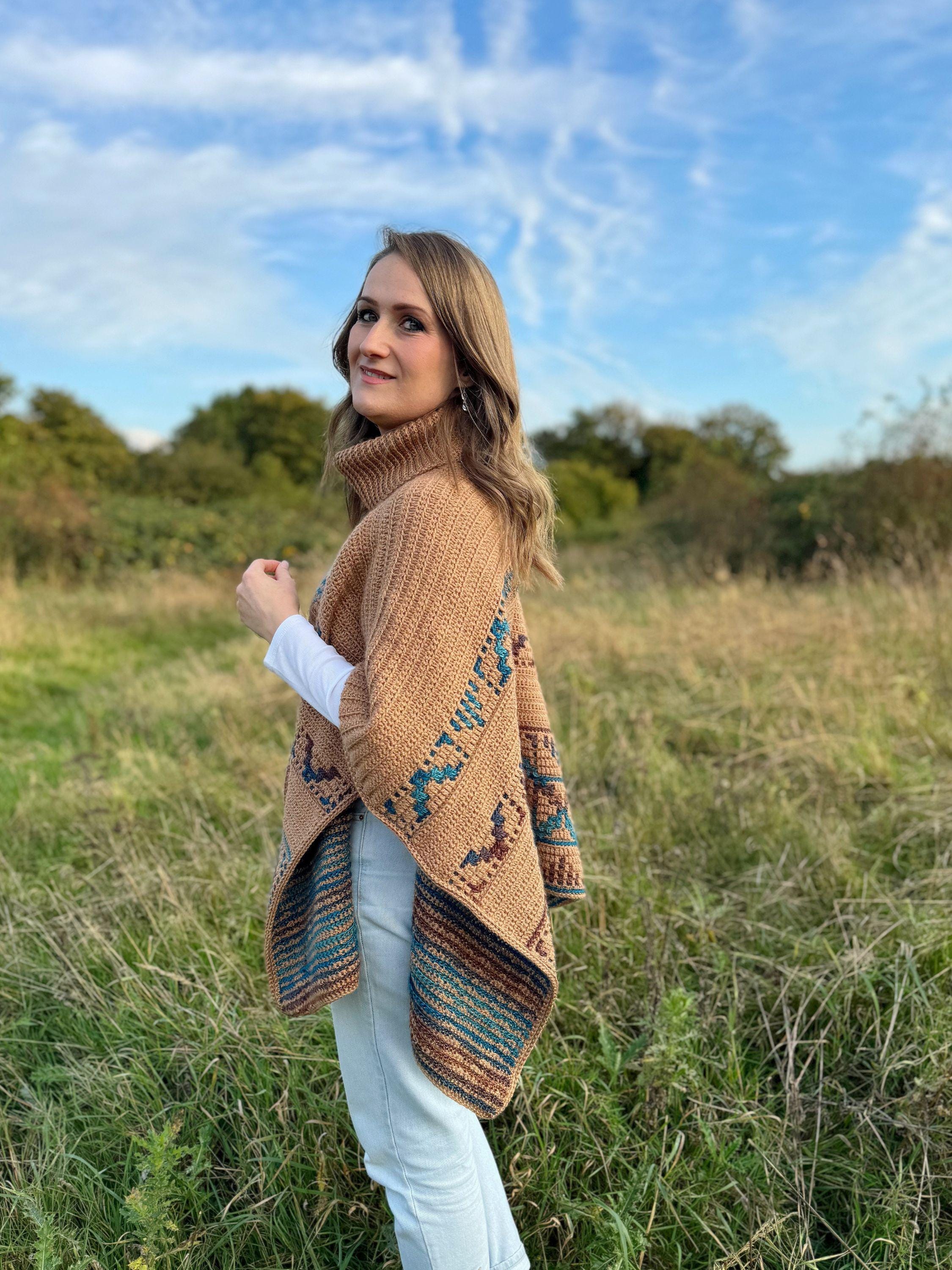 CROCHET PATTERN & VIDEO, Labyrinth Poncho Crochet Pattern, Adult Sizes ...