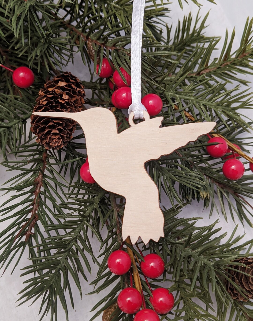 Colibrí Adorno de Navidad // Ornamento de vacaciones de madera - Etsy ...