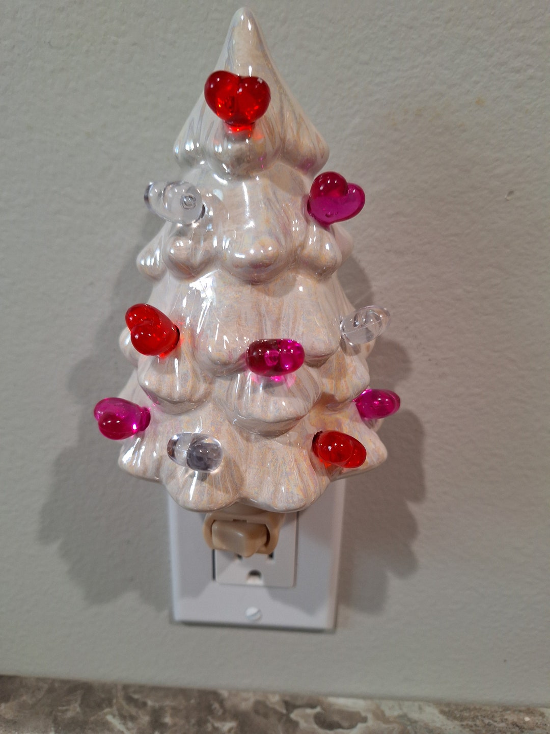 Ceramic Valentine Tree Night Light - Etsy