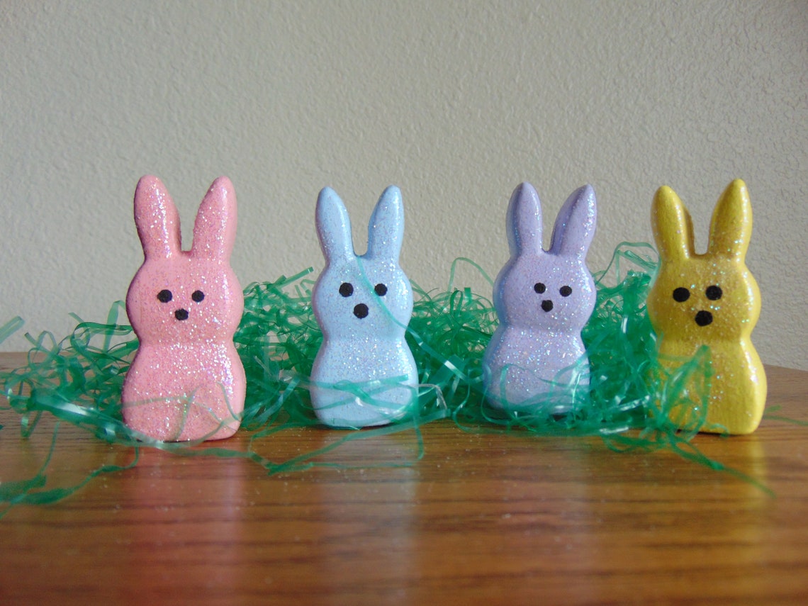 4 Ceramic Easter Peeps Pastel With Suger Coated Look - Etsy