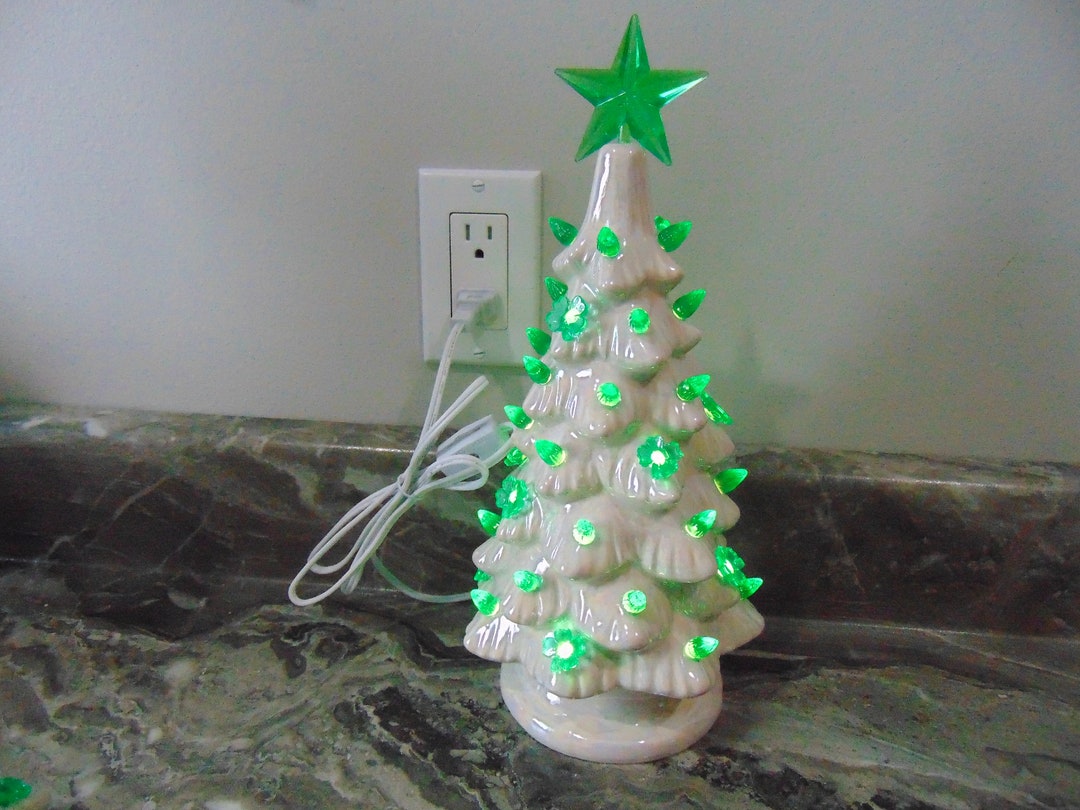 St. Patricks Shamrock Light up 11 in Ceramic Tree - Etsy