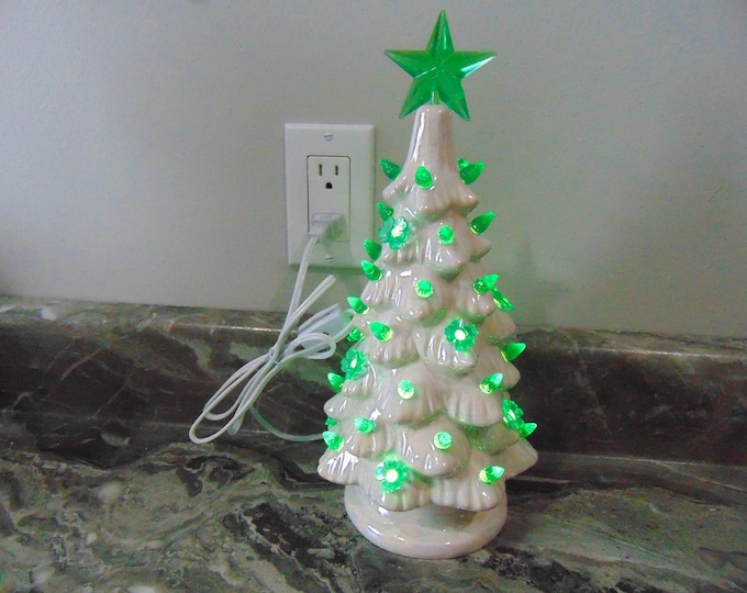St. Patricks Shamrock Light up 11 in Ceramic Tree - Etsy