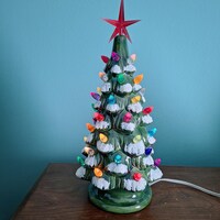 Handcrafted Light up Ceramic Christmas Tree With Snow Accent - Etsy