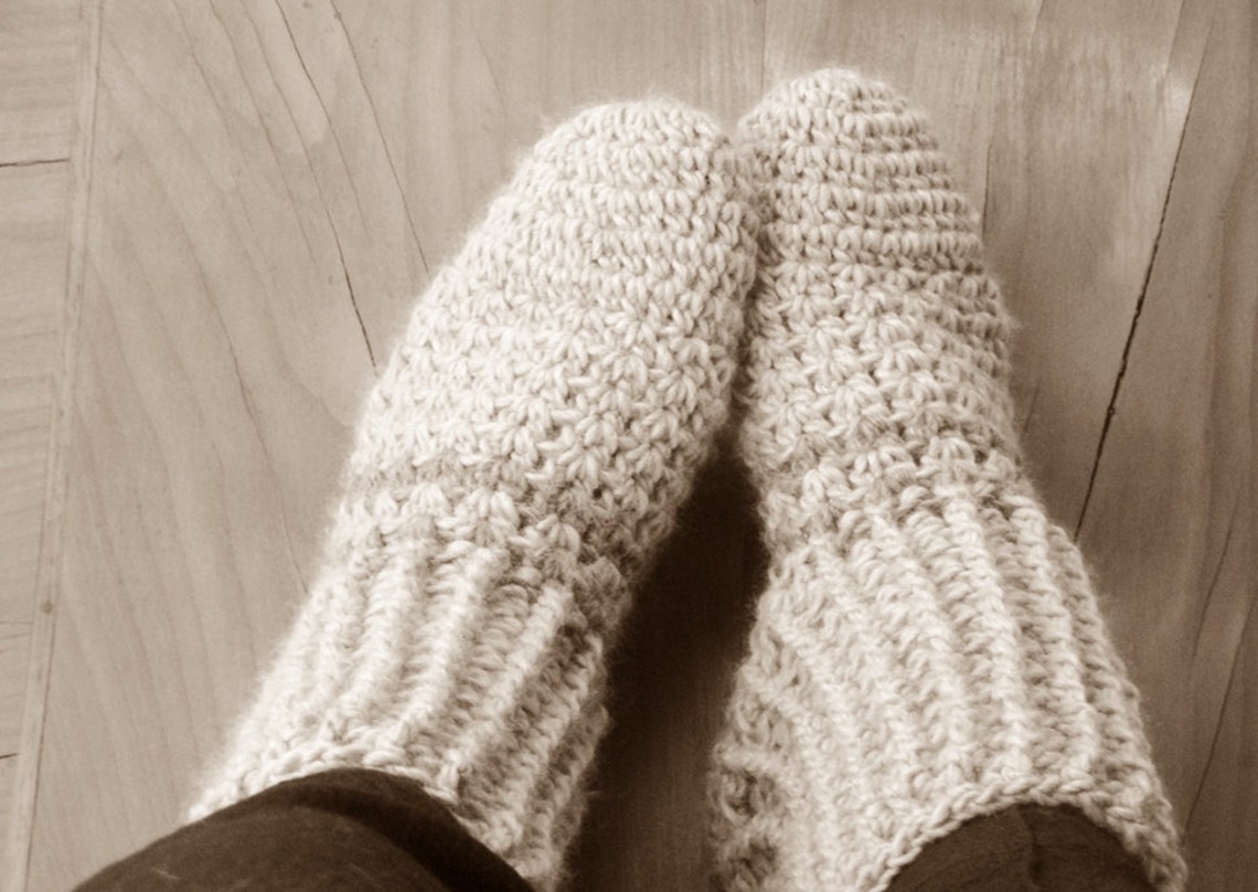 Mens Wool Home Socks Crochet Pattern - Etsy