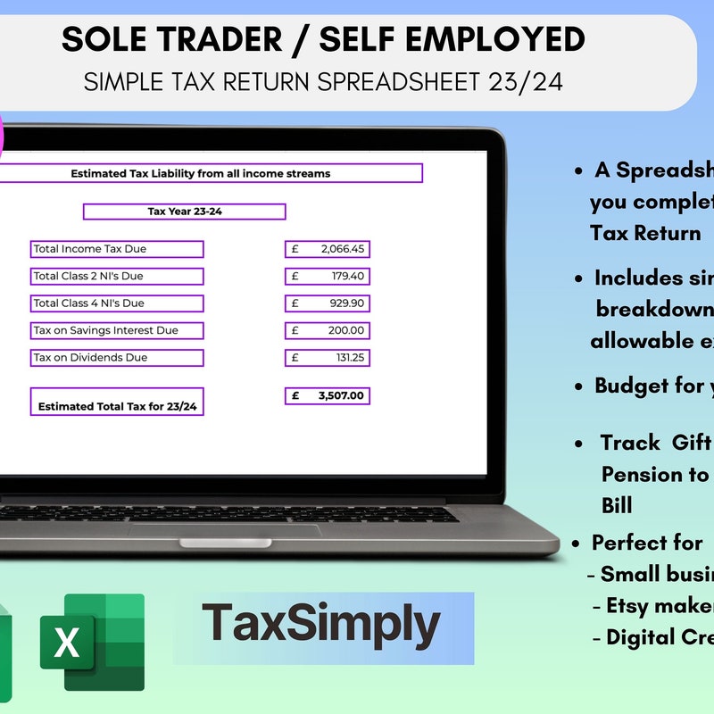 Tax Return Worksheet - Etsy