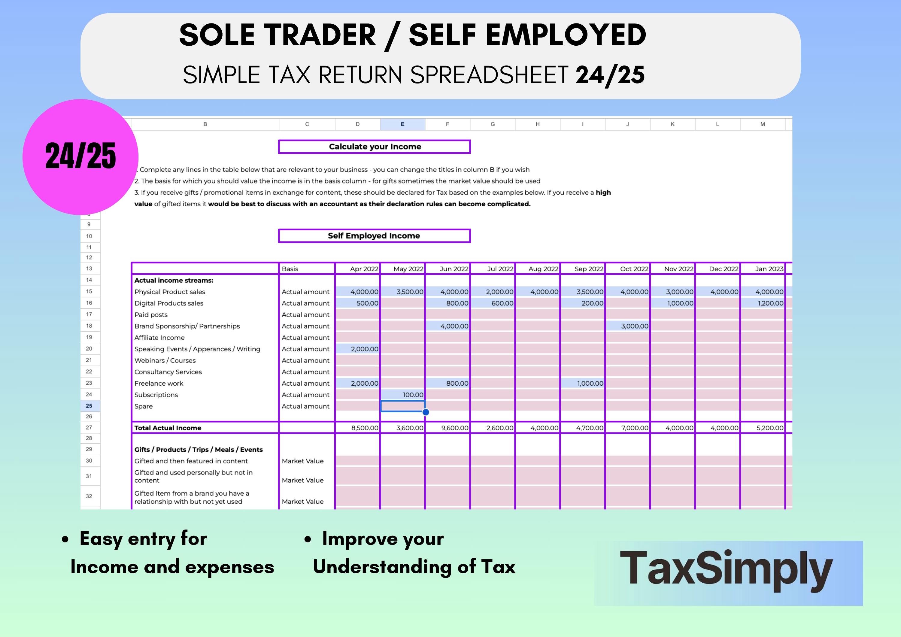 Tax Estimator for UK Self Employed Individuals | HMRC Self Assessment ...