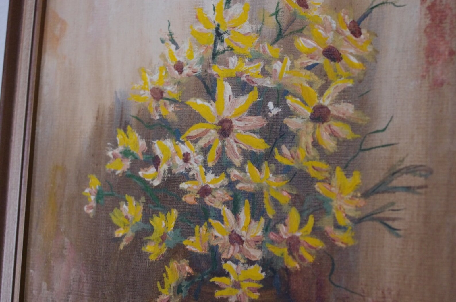 Vintage Daisy Flower Still Life Oil Painting - Etsy