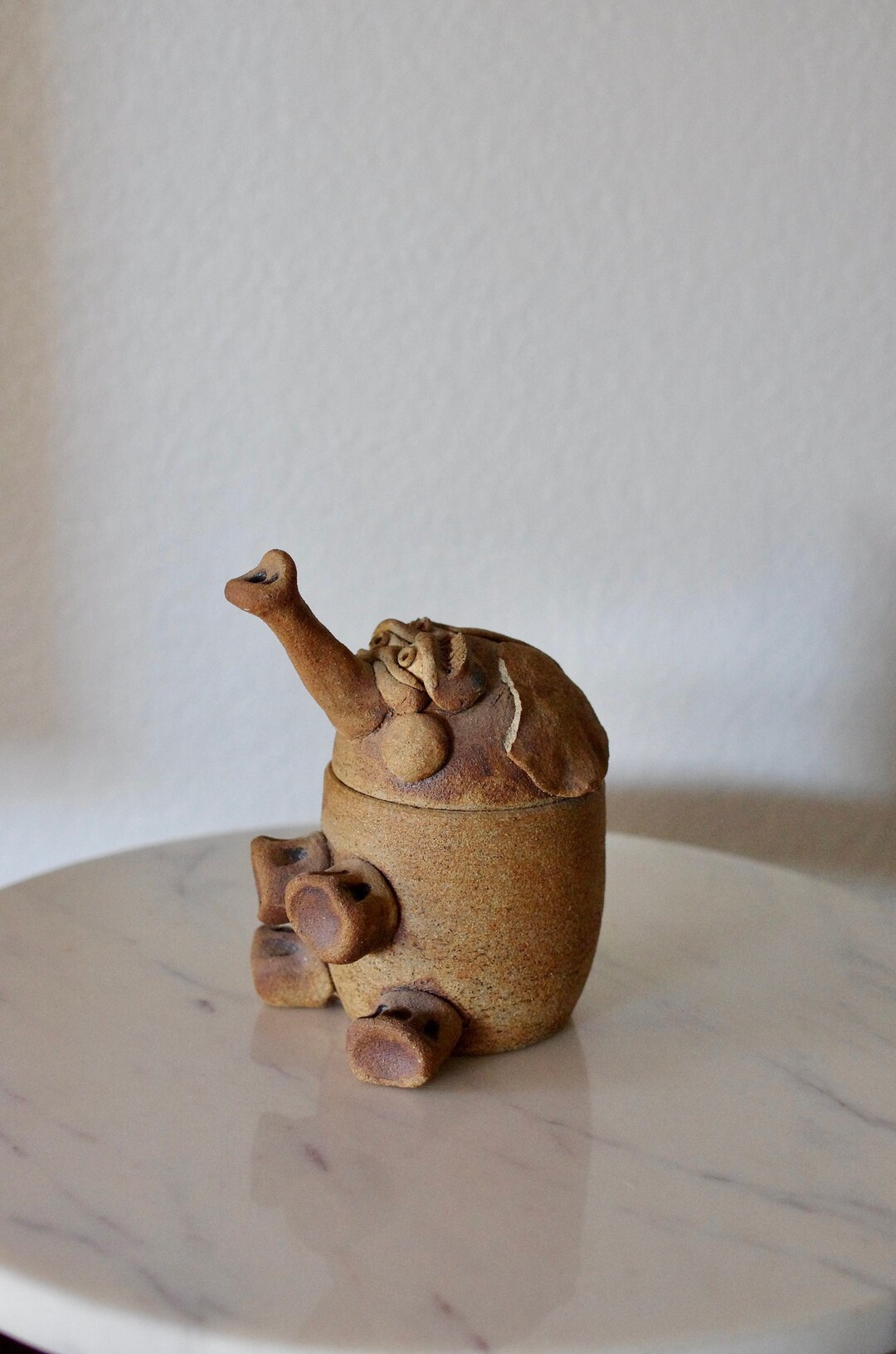 Vintage Pottery Creature Container, Stoneware Monster Piggy Bank, Mid ...