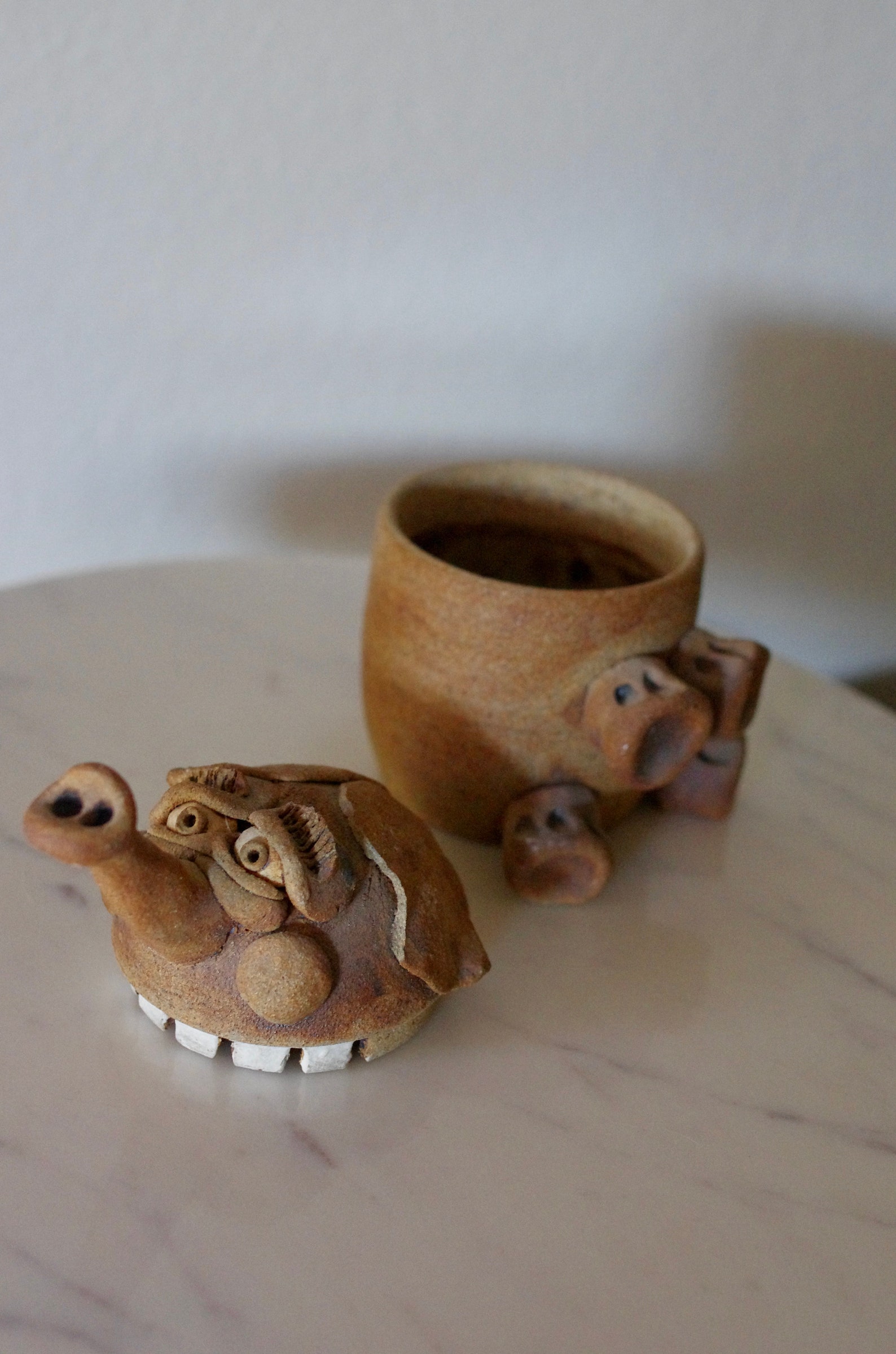 Vintage Pottery Creature Container, Stoneware Monster Piggy Bank, Mid ...