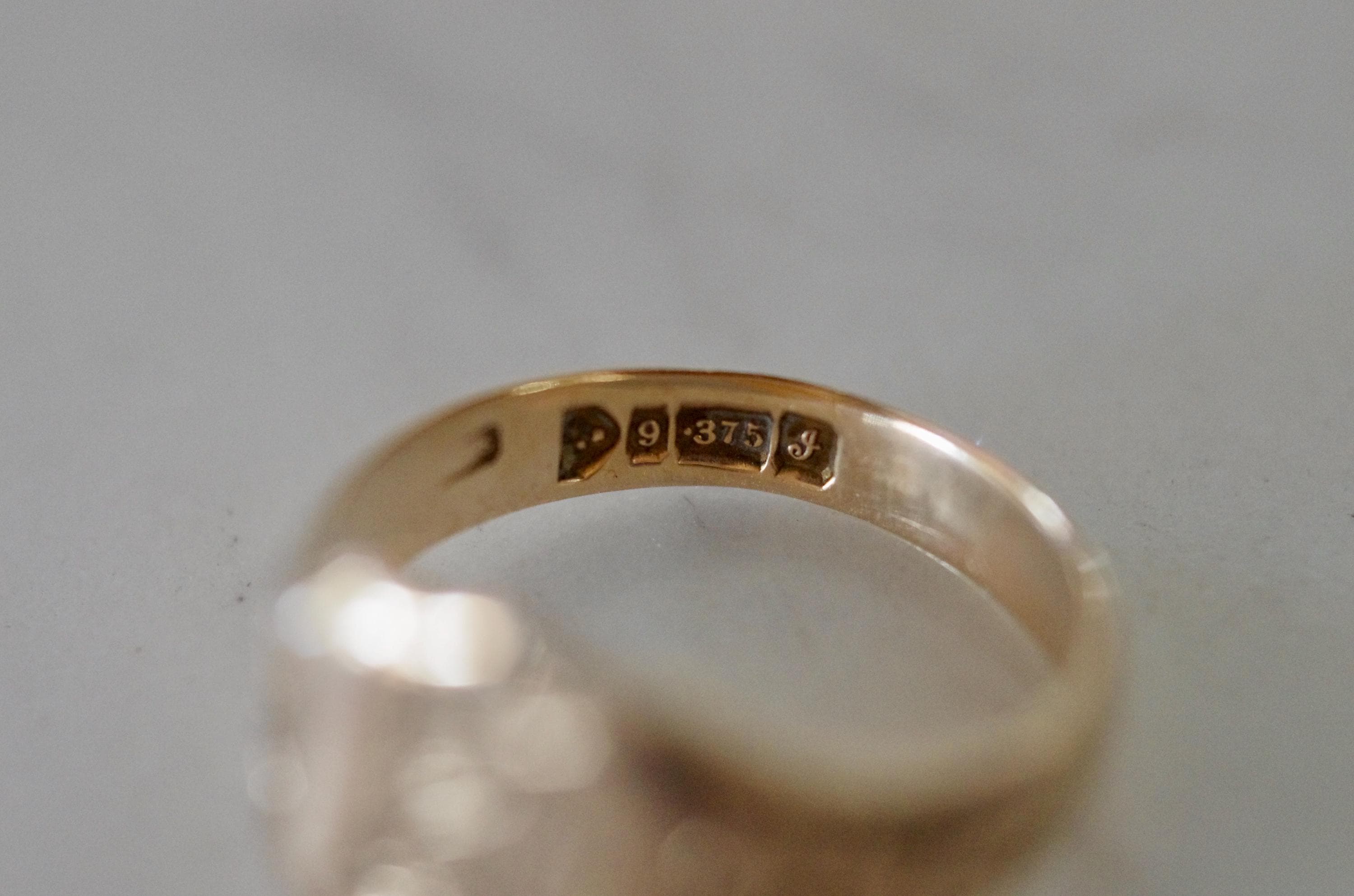 Antique 1909 9k Gold Armorial Shield Signet Seal Ring, Edwardian ...