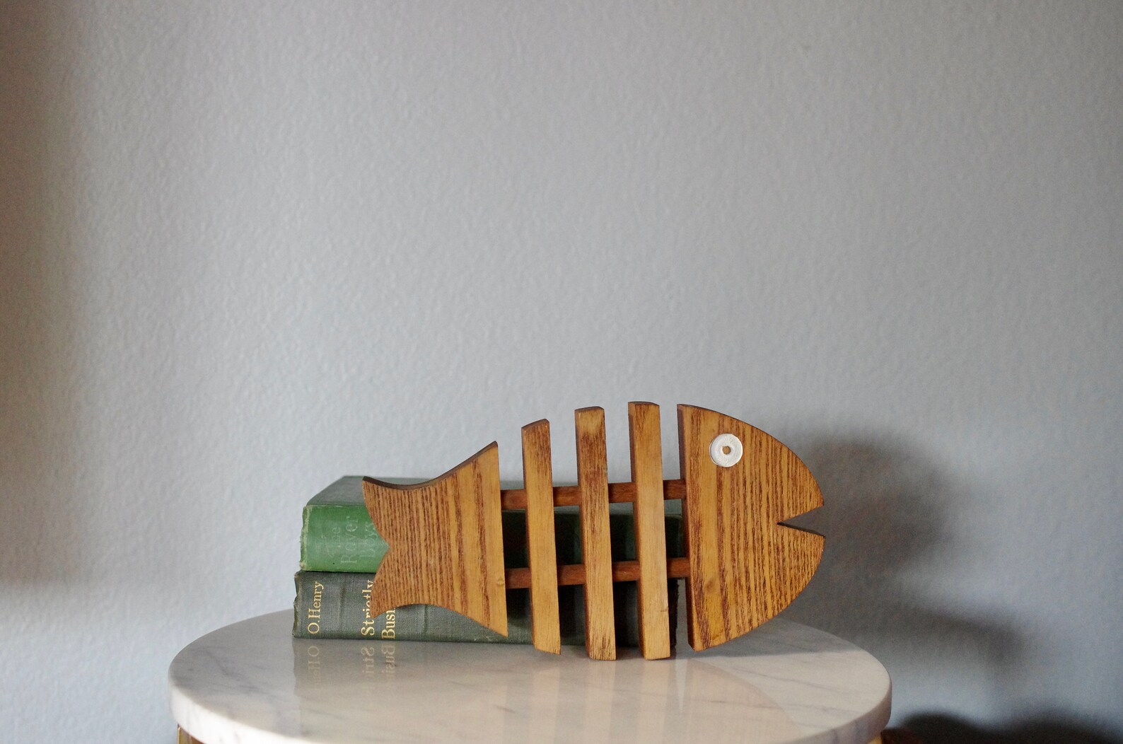 Vintage MCM Wood Fish Pot Holder Mid Century Wooden Fish Bone - Etsy