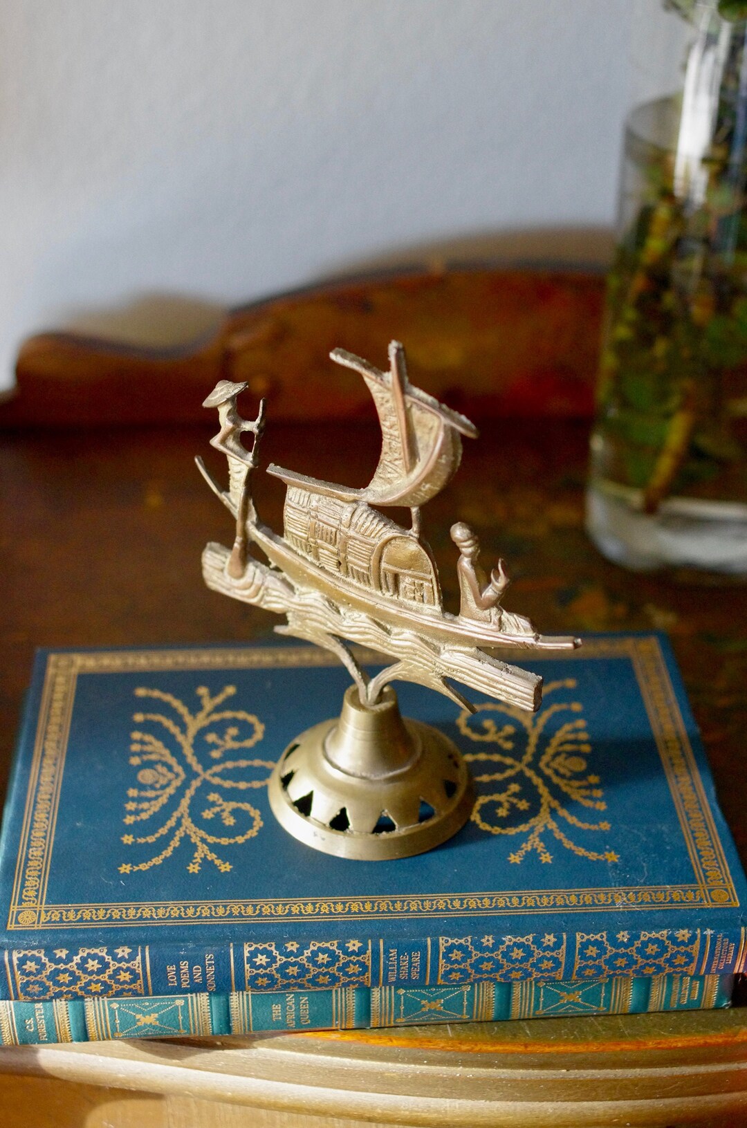 Vintage Brass Asian Boat, Vietnamese Fishing Market Boat, Brass Boat ...