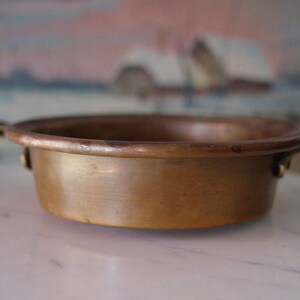 Antique Small Copper Pan With Brass Handles - Etsy