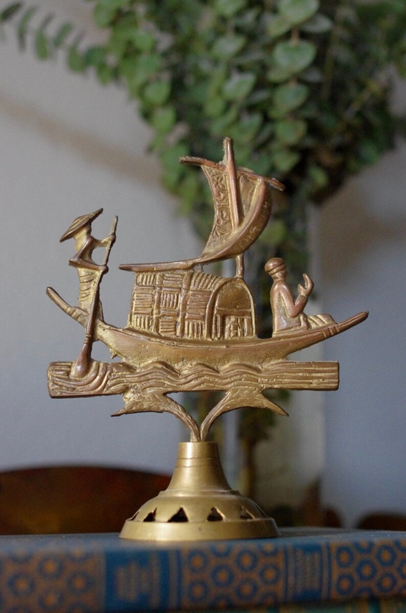 Vintage Brass Asian Boat Vietnamese Fishing Market Boat - Etsy