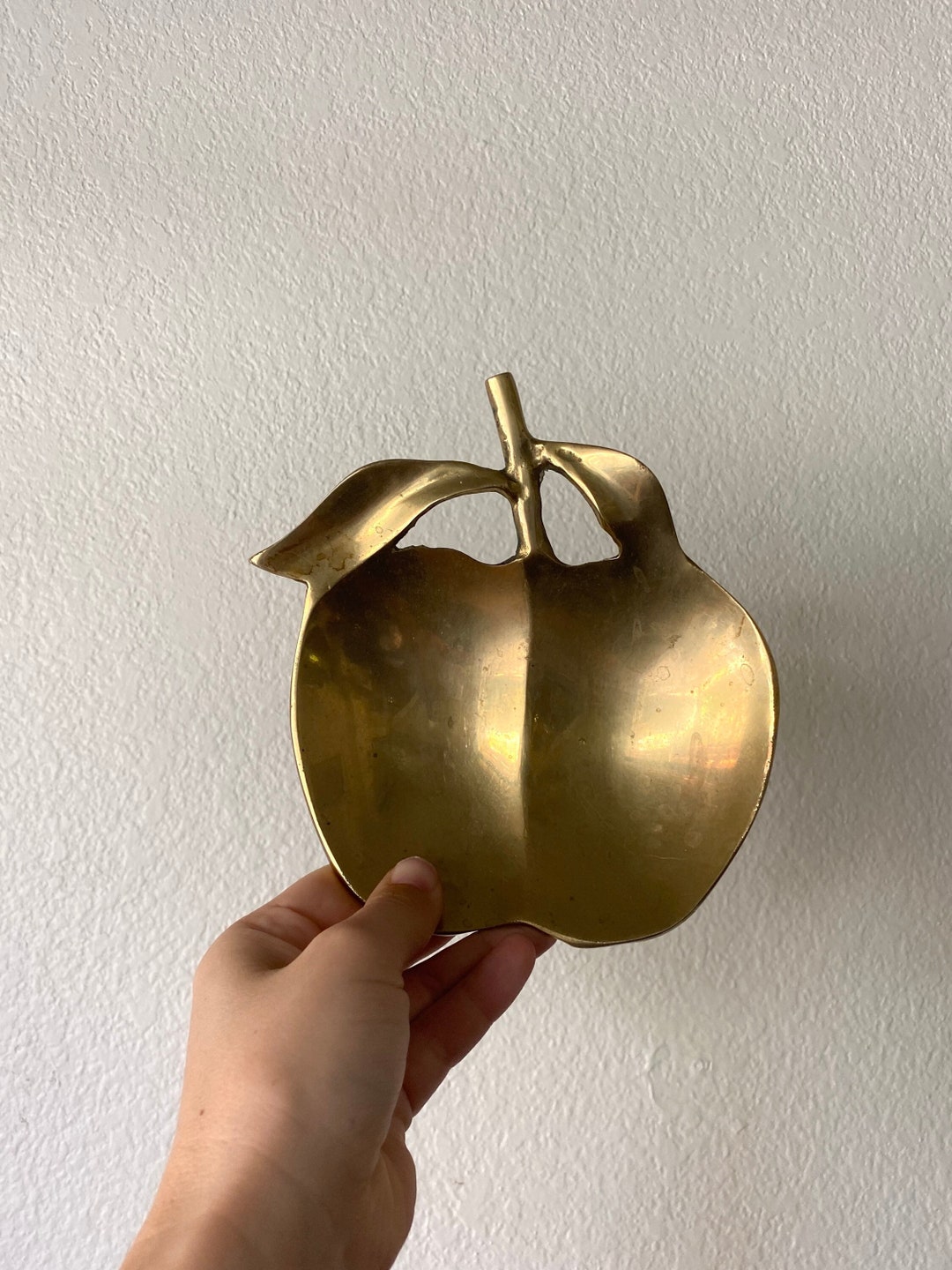 Vintage Brass Apple Dish, Apple Tray Bowl, Apple Trinket Dish, Brass ...