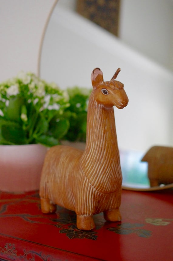 Large Vintage Stoneware Llama Statue Llama Figurine Etsy Canada