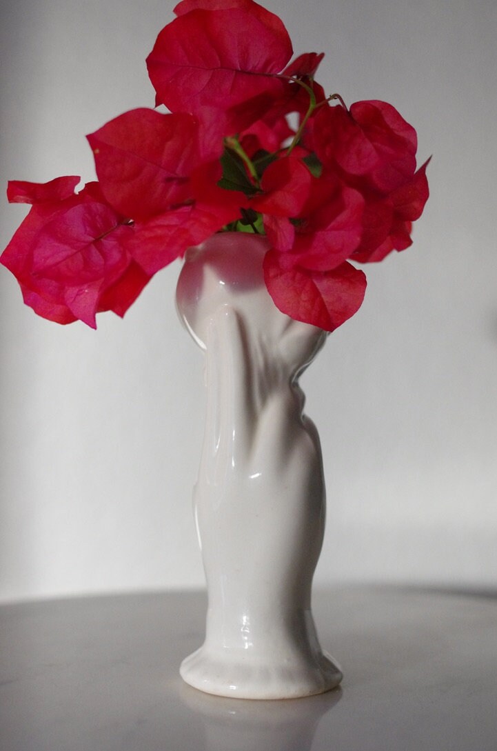 Vintage White Ceramic Hand Holding Flower Vase Hand Vase - Etsy