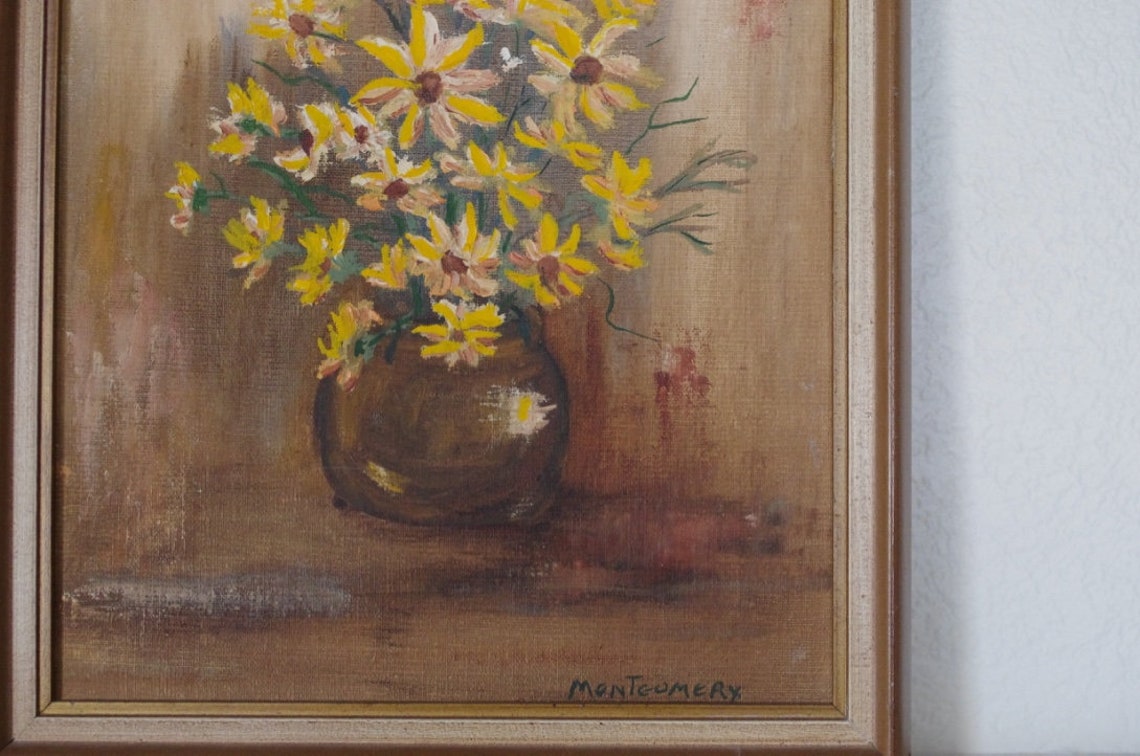 Vintage Daisy Flower Still Life Oil Painting - Etsy