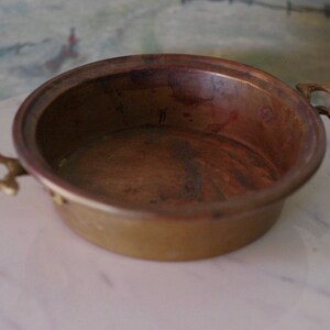 Antique Small Copper Pan With Brass Handles - Etsy