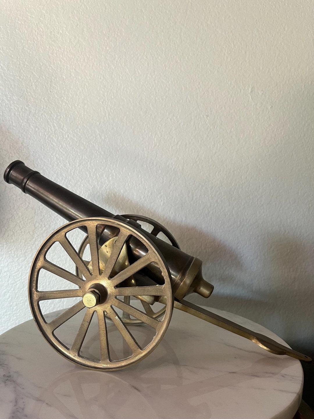 Vintage Solid Brass Cannon Figurine - Etsy