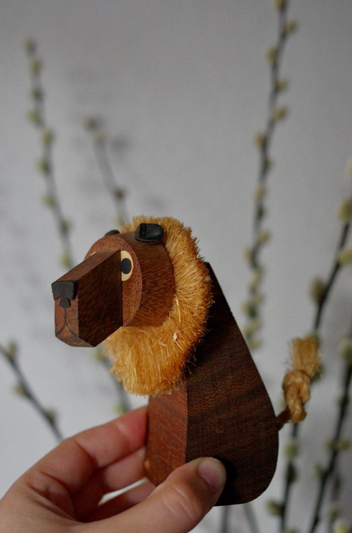 Small Wooden Lion Carved Wood Lion Figurine - Etsy