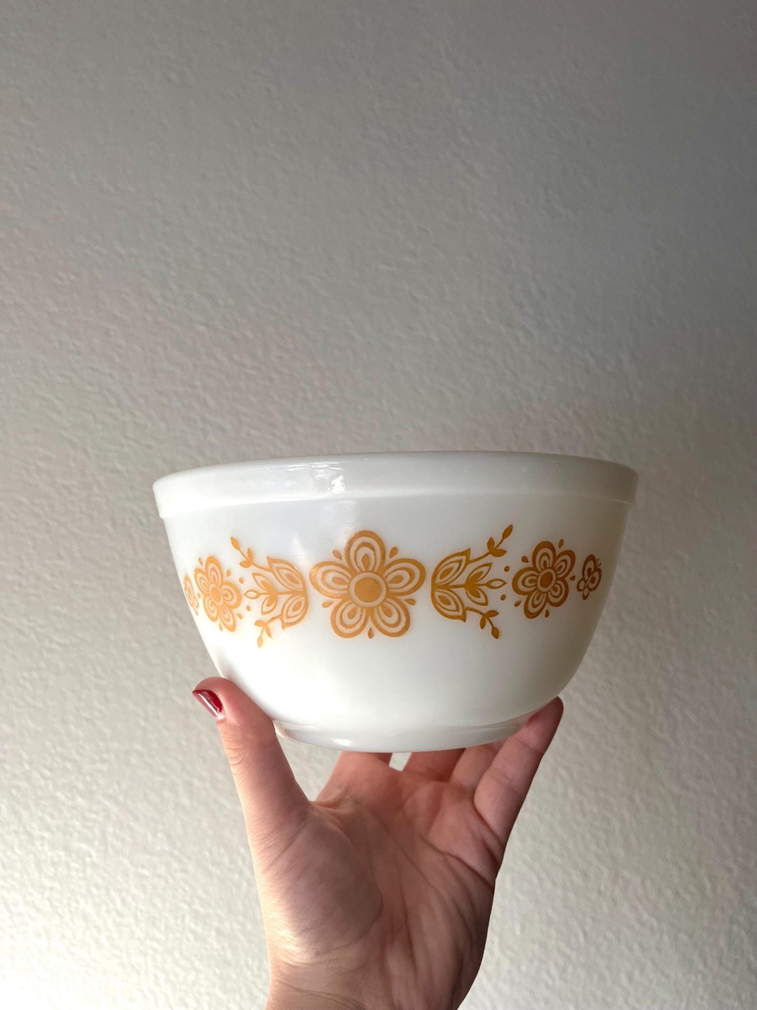 Vintage Pyrex Butterfly Gold Mixing Bowl, Number 402, Mid Century, 1970 ...