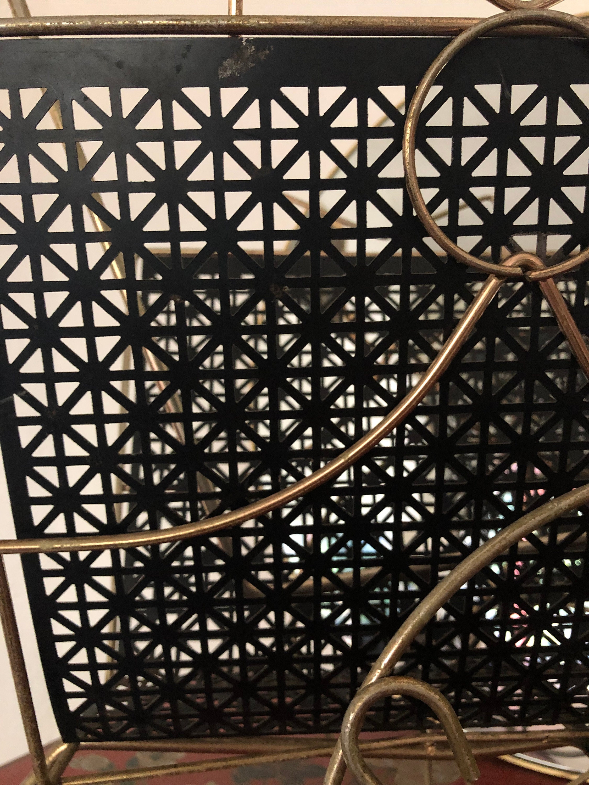 Mid Century Modern Rolling Magazine Rack MCM Magazine Holder - Etsy