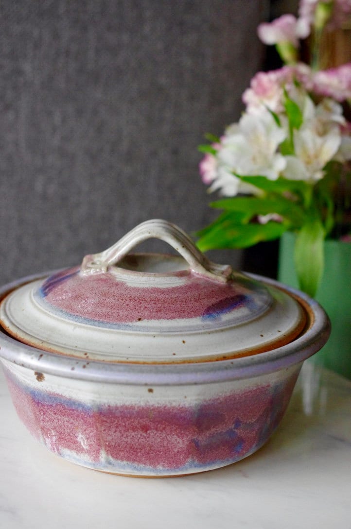 Vintage Studio Pottery Ceramic Purple Pot With Lid Vintage - Etsy
