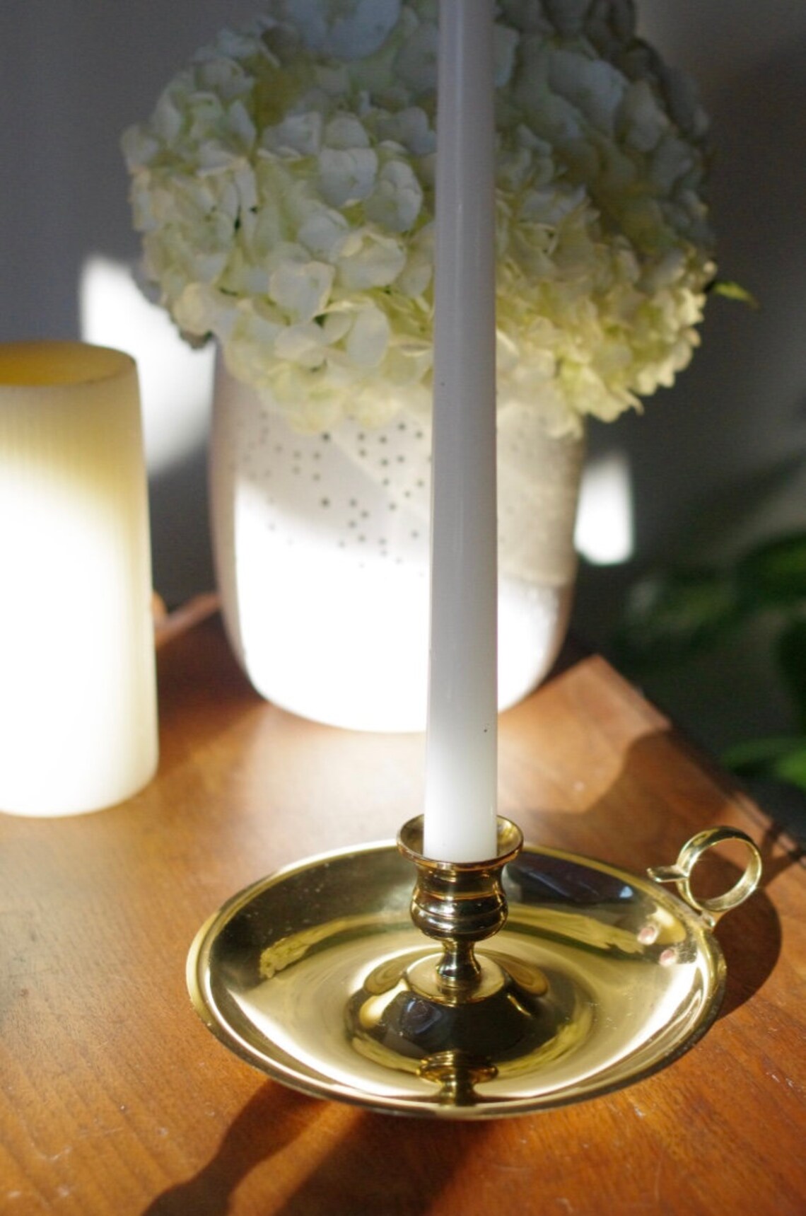 Vintage Brass Chamber Candlestick Holder With Handle Brass - Etsy