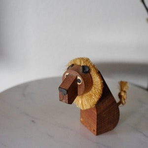 Small Wooden Lion, Carved Wood Lion Figurine - Etsy