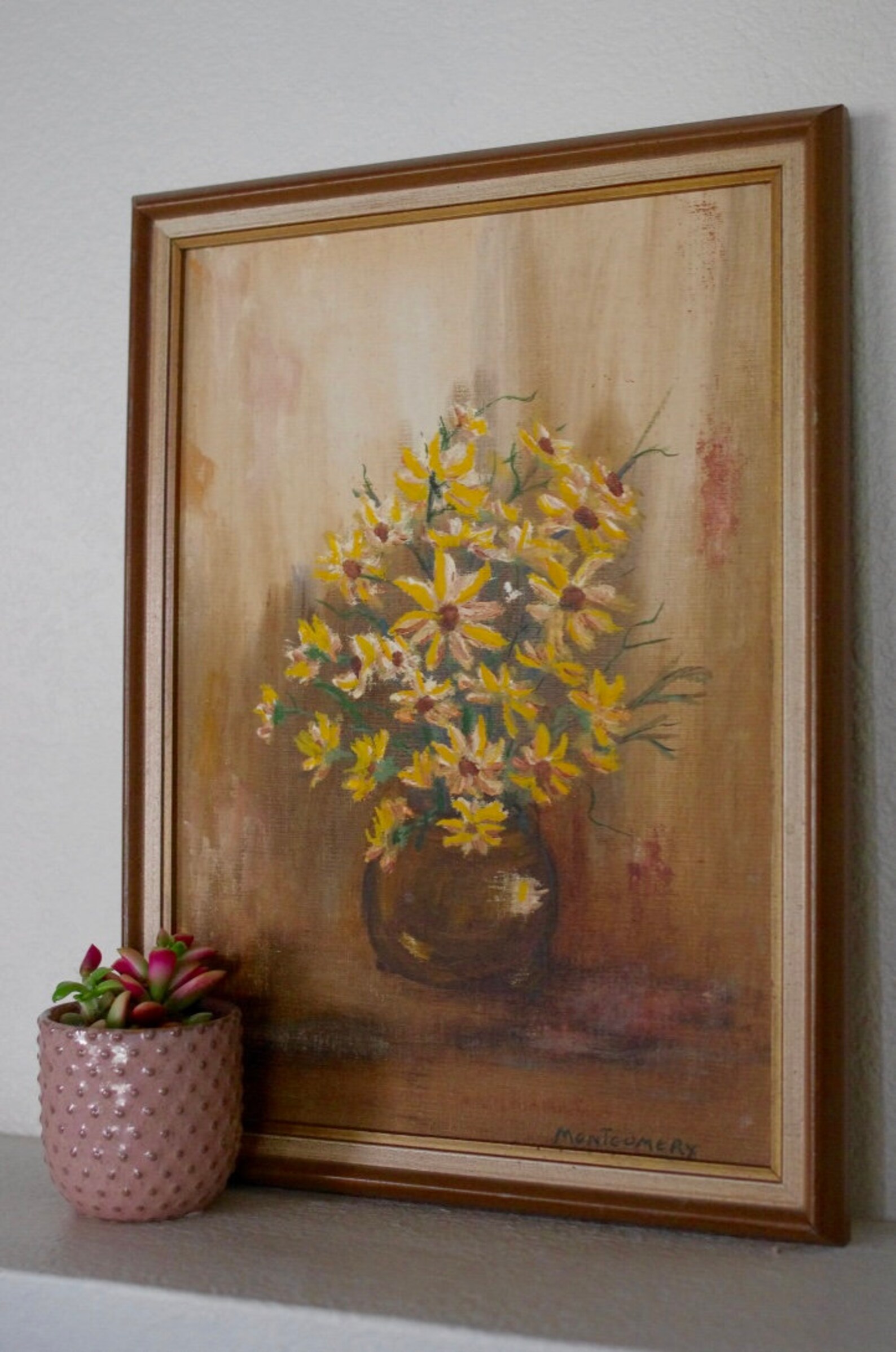 Vintage Daisy Flower Still Life Oil Painting - Etsy