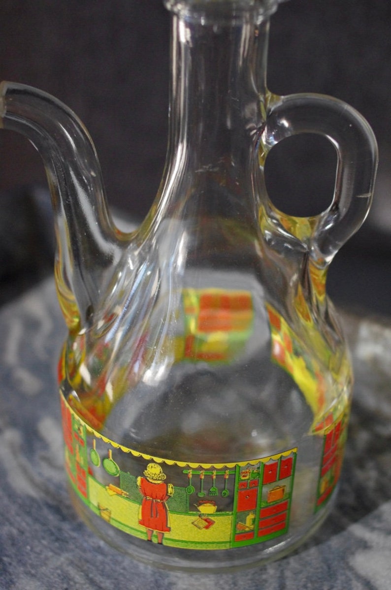 Vintage Cerve Italian Glass Cruet, Oil Vinegar Pitcher, Retro Glassware ...