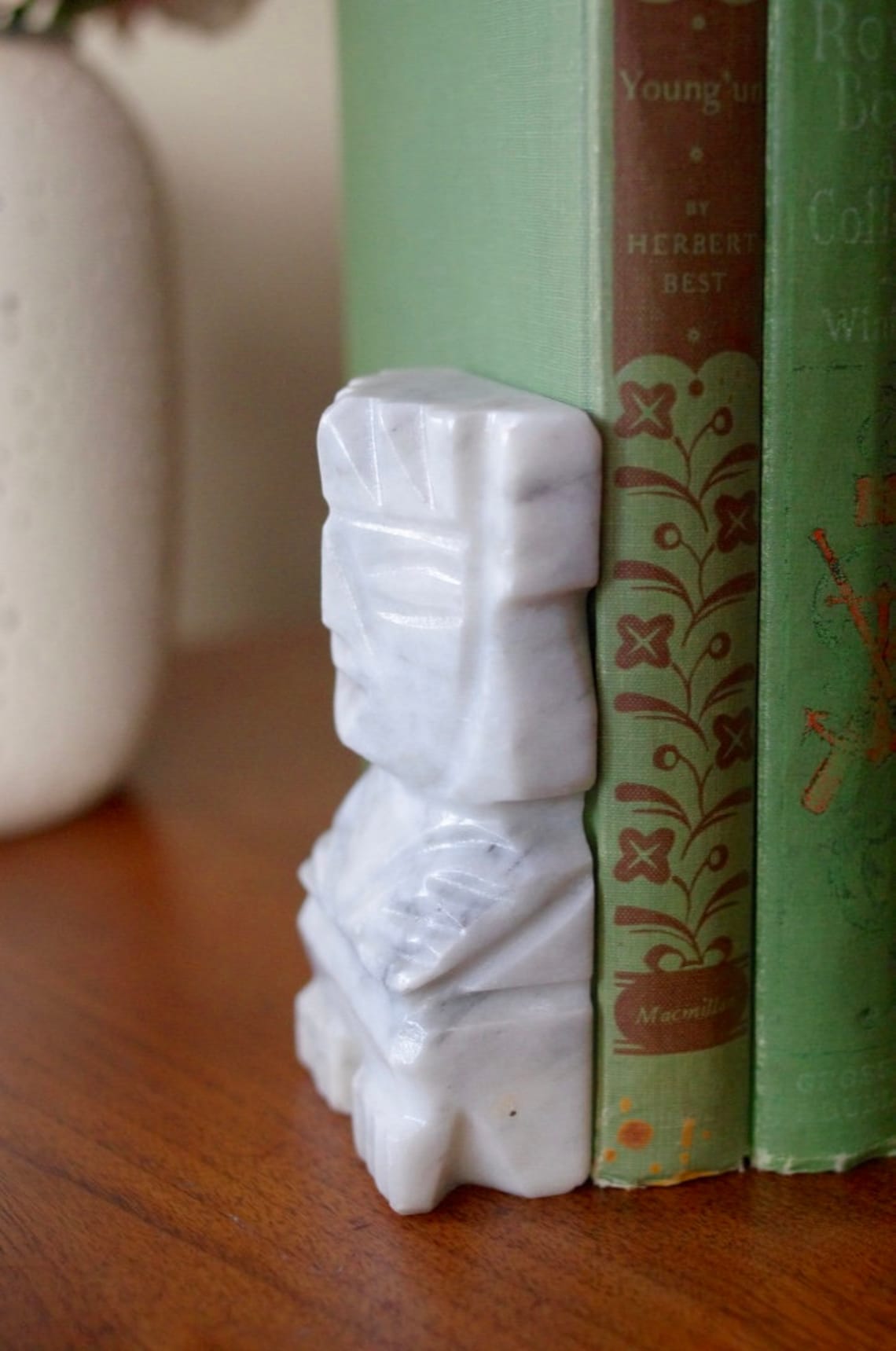 Vintage White Marble Aztec/mayan/inca/tiki Bookends Stone | Etsy