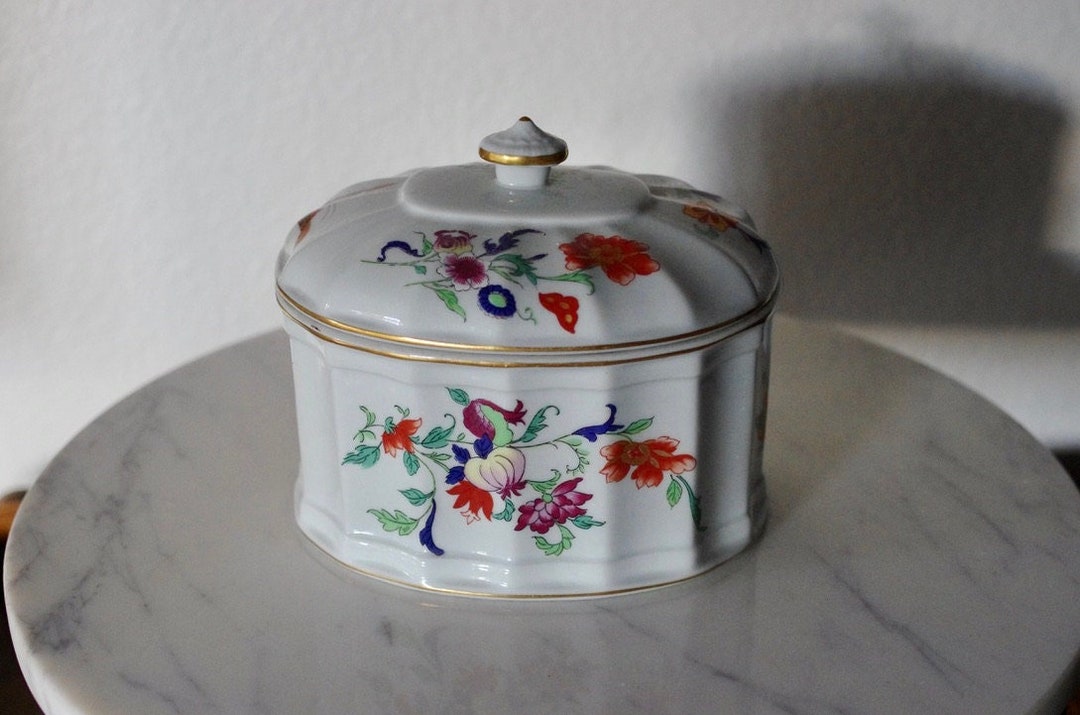 Vintage Vista Alegre Portugal Porcelain Lidded Oval Candy Box, Vista ...
