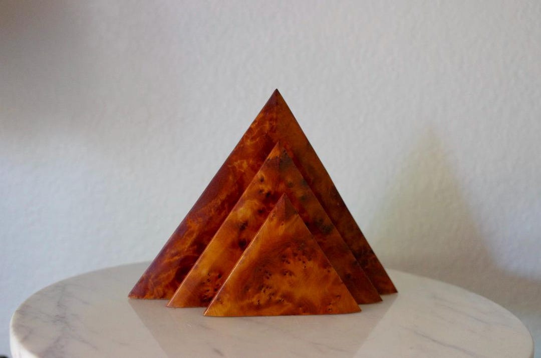 Vintage Mid Century Triangle Burl Wood Napkin Holder, Vintage 60's ...