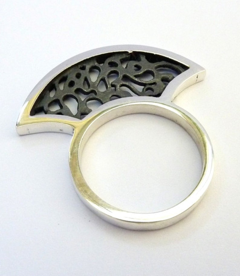 Artisan Silver Ring Filigree Silver Ring Fan Ring - Etsy