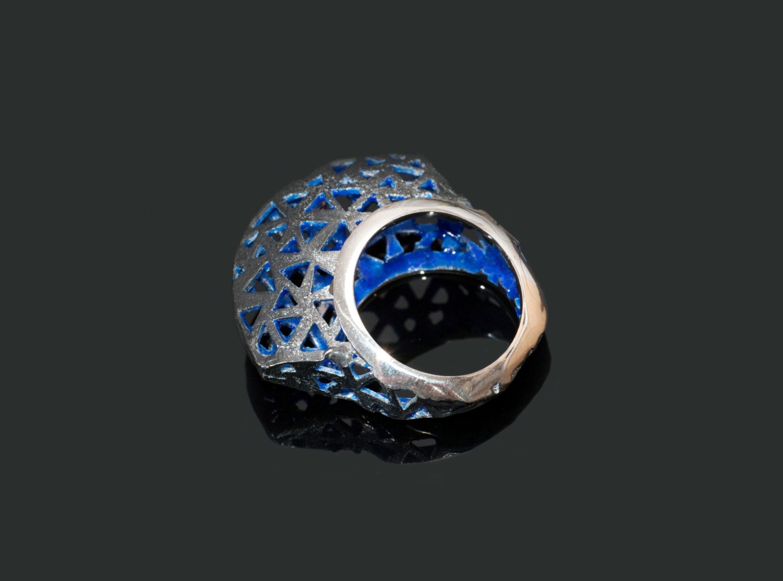 Geometric Sterling Silver Ring Handmade Statement Ring Triangle Ring ...