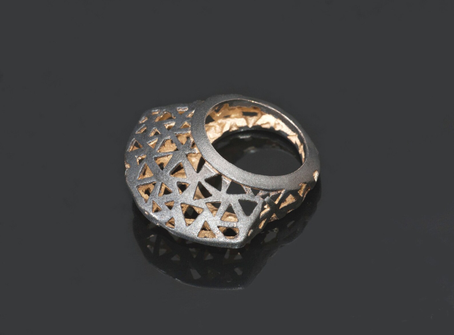 Geometric Sterling Silver Ring Handmade Statement Ring Triangle Ring ...