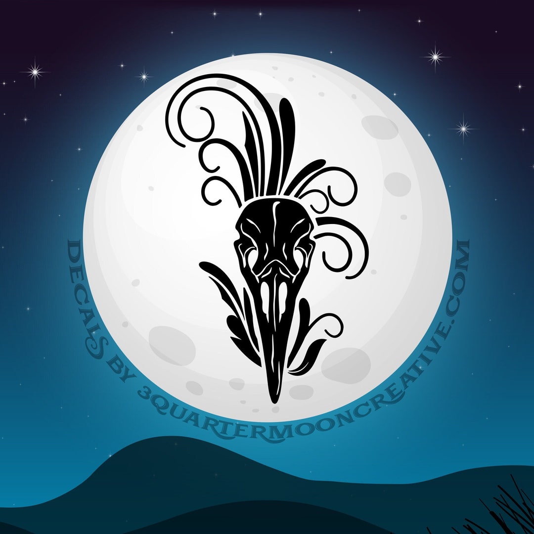 Raven Skull Sticker, Raven Decal, Car Sticker, Car Decal, Vinyl Decals ...