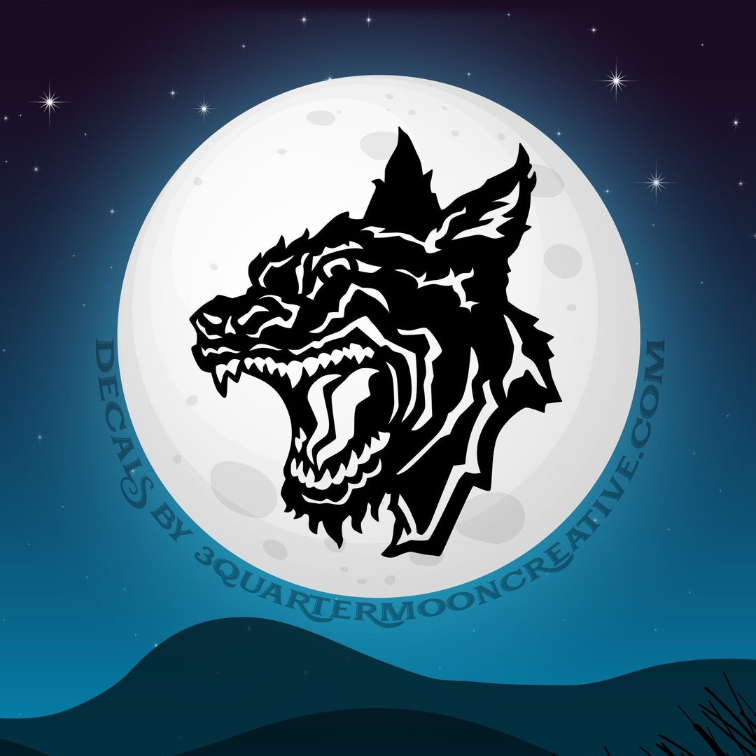 Vinyl the Howling Werewolf Halloween / Sci Fi Horror DECAL / STICKER ...