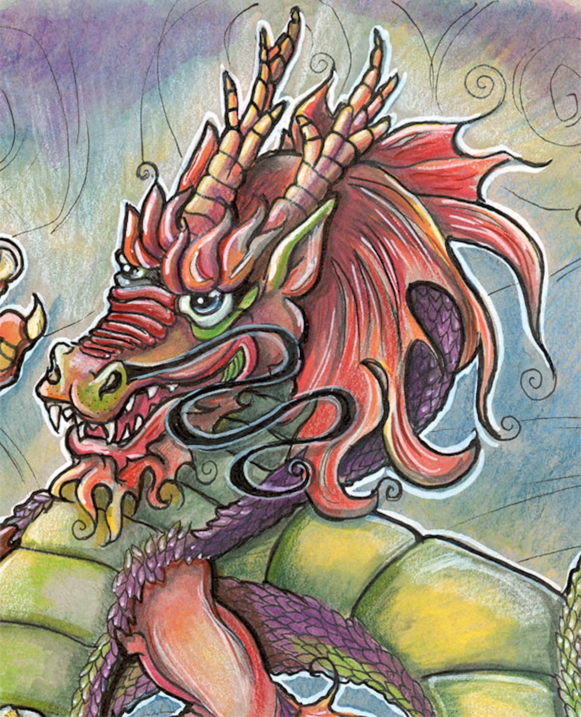 Chinese Dragon Art Print - Etsy